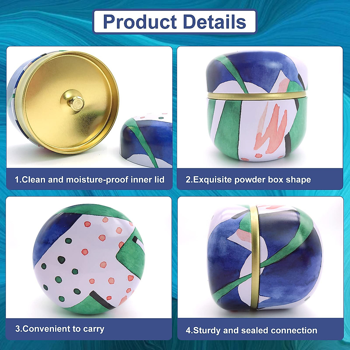 BBKON Large Powder Puff for Body Powder with Powder Container, Soft Powder Puff and Dusting Powder Travel Case (Romantic Cherry Blossoms)