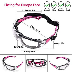 SAFEYEAR Womens Anti Fog Safety Goggles with HD Anti Scratch Resistant Lenses Work Goggles for Women