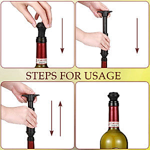 Wine Saver Practical Vacuum Wine Stopper Wine Preserver with Vacuum Pump Wine Keeper Wine Saver Pump for Kitchen Office Home Adult Party Favor Supplies, Black(18 Pieces)