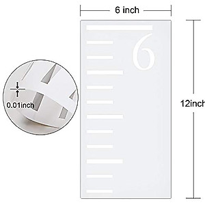 Tatuo 7 Feet Growth Chart Stencil, Reusable Ruler Template Painting on Wood, Measuring Kids Height Wall Decor, Rustic Decor for Farmhouse, 7 Pieces(White)