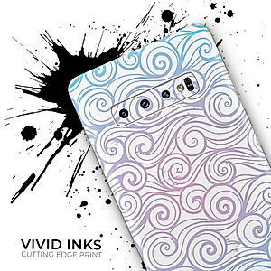 DesignSkinz Vivid Blue Gradiant Swirl Protective Vinyl Decal Wrap Skin Cover Compatible with The Samsung Galaxy S20 (Screen Trim & Back Glass Skin)
