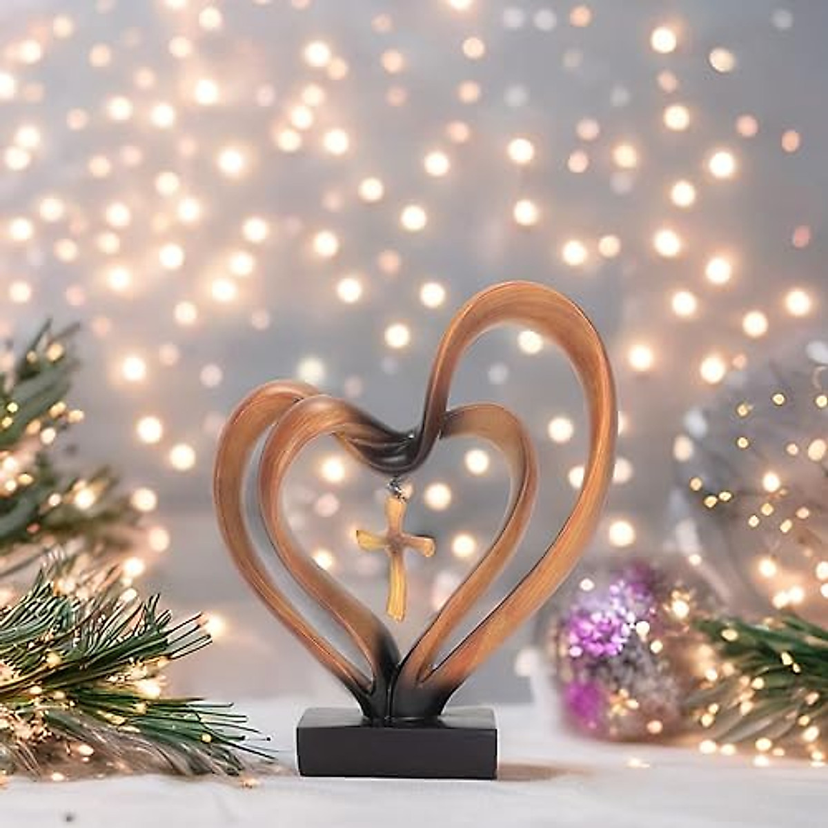 TZufa Wedding Anniversary Couples Gift - 25th 50th Anniversary Wedding Gift Ideas for Wife, Husband, Happy Anniversary, Wedding Decoration for Parents, Her/Him - Brown