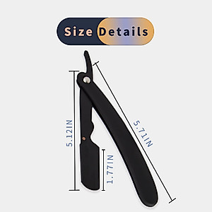 Straight Edge Barber Razor Professional Premium Salon Folding Men's Manual Shaver Cut Throat Black