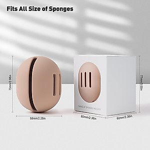 BEZOX Makeup Sponge Holder, Breathable Beauty Sponge Holder for Travel, Cute Make Up Blender Silicone Case - Khaki