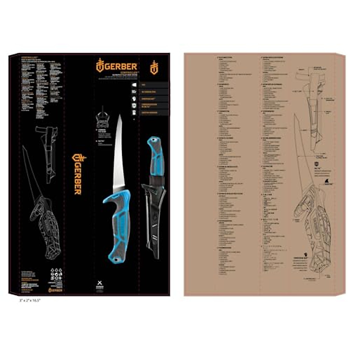 Gerber Gear Controller - Saltwater Fishing Fillet Knife for Fishing Gear - Cyan, 6 Inches