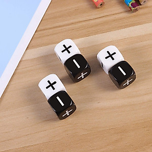 Toyvian Teacher Dice Set Math Operation Calculation Dice Minus Sign Plus Sign Dice Toys for Kids Classroom Teaching Supplies Bar Game Prop 6pcs