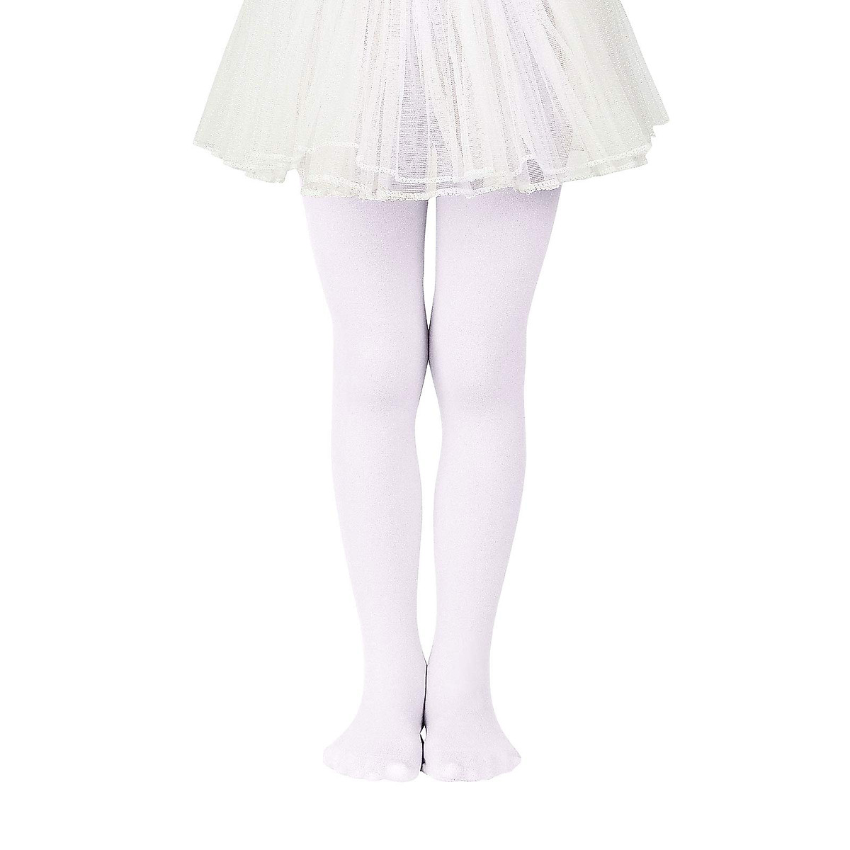 Girls Ballet Dance Tights for Toddler Baby Soft Athletic Leggings Infant Elastic Dance Tights for Girls White 3-6X