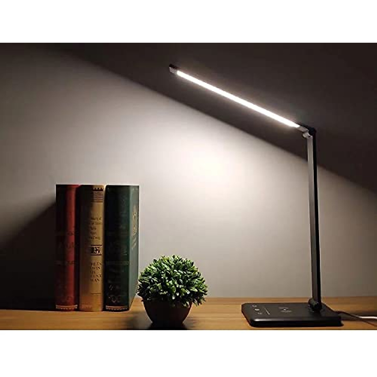Enwar LED Desk Lamp| Multifunctional Touch Lamp| Wireless Charging Pad| 5 Lighting Modes with 5 Brightness Levels| Touch Control Dimmer |30/60 min Timer| Desk Lights for Home, Office, Bedroom