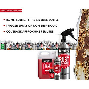 JENOLITE Original Rust Remover Liquid Trigger Spray - Removes Rust Back To Bare Metal - 500ml