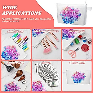 40 Pcs Blank Canvas Bag Sublimation Cosmetic Canvas Pouch (5 x 10 x 1.8 Inches)