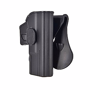Bedone G19 Holster, OWB Paddle Holster fits Glock 19 19X 23 44 45 Gen 1 2 3 4, Outside Waistband Holster, Open Carry Tactical Gun Holster, Adjustable Cant & Fast Release - Right Handed
