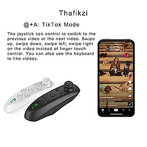 Wireless VR Controller for Phones Compatible with iOS/Android, Joystick Remote for Tiktok Support iPhone/iPad/Android Phones/Tablet Laptops to Control Music Video, Selfie, Mouse, E-Book (Upgrade)
