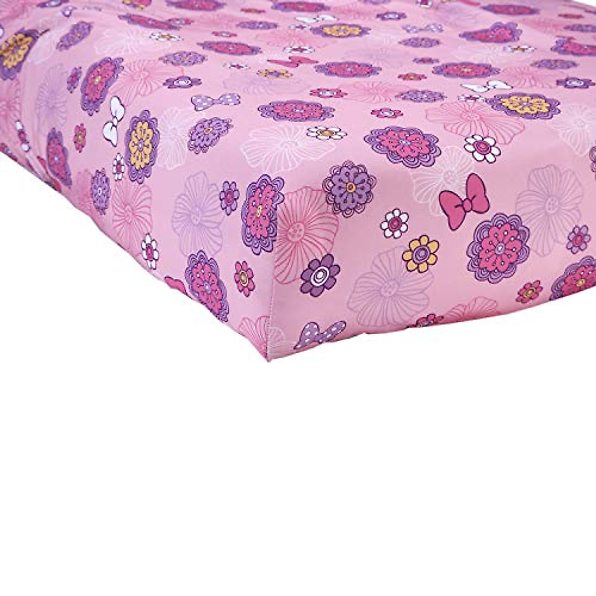 Disney 4 Piece Minnie's Fluttery Friends Toddler Bedding Set, Lavender, 3.5 x 10 x 13 inch (Pack of 1)