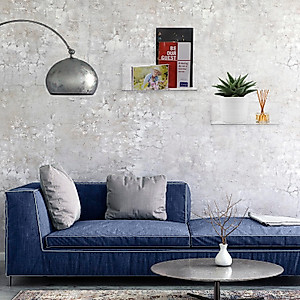 QWORK Acrylic Floating Shelves - Set of 2 12 Inch, Clear Wall-Mounted Display with Screws & Anchors - 4mm Thick