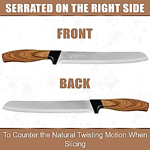 Lefty’s Left Handed Bread Knife - Stainless Steel Durable Blade - Extra Sharp - Great for Cutting, General Purpose, Kitchen items - Gifts for Left-Handed People, Lefty, Adults, Chef, Man and Women