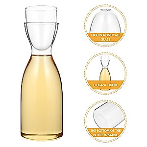UPKOCH Water Carafe And Glass Set Clear Glass Pitcher Bottle Container Teapot Kettle With Glass Cup Lid Heat And Cold Resistant 501-600ml