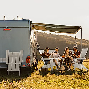 YEFU Modern Folding Adirondack Chair Set of 2 Plastic (White),1s Expand/Store Upgrade Unlocked Weather-Resistant, Poly Lumber Outdoor Chairs Stacked, Widely Used in Outside Patio, Lawn, Deck,Garden