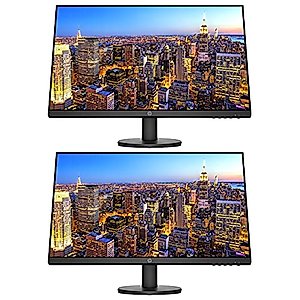 HP P27v G4 27 Inch IPS LED Backlit Monitor 2-Pack Bundle with FHD 1920 x 1080, Blue Light Filter, HDMI, VGA