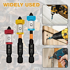 3 Pieces Strong Magnetic Screw Ring Holders With 3 Pieces Ph2 Screwdriver Bit Set, 1/4 Inch/ 6.35 mm Universal Magnetic Screw Ring Bit for Hex Screwdriver and Power Bits