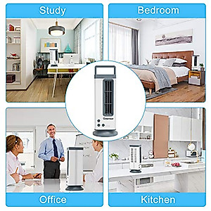 Tower Fan Small, 80°Oscillating Tower Fan Mini Tower Fans for Bedroom,13.5 Inch, Large Airflow Tower Fans for Home and Office, Portable Tower Fan with Metal Shell, 3 Timers, 2 Speed Settings