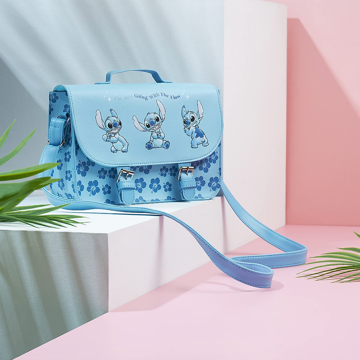 Disney Stitch Bag for Girls, Lilo and Stitch Cross Body Bag (Blue)