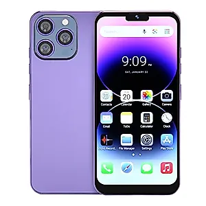 ciciglow 6.5 Inch 3G Mobile Phone, I14 Pro Max Cheap Smart Phone, 4GB RAM 64GB ROM, 5MP+13MP Camera, 2280x3200 Resolution, 5000mAh, Face ID, 5G WiFi, BT, GPS (US) ()