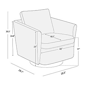 Watson & Whitely Modern Swivel Accent Chairs for Living Room/Bedroom, Small Club Arm Chairs for Small Spaces, Fabric in Dark Grey