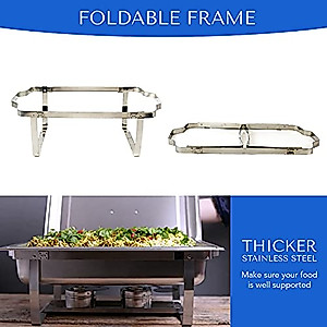 ALPHA LIVING 70014-GRAY 4 Pack 8QT Chafing Dish High Grade Stainless Steel Chafer Complete Set, 8 QT, Alpine Gray Handle