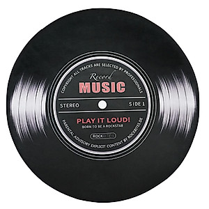 Aomesinc Vinyl Record Area Rug, Fashion Vinyl Record Pattern Floor Mat, Round Non Slip Rug((80X80cm),Style B)