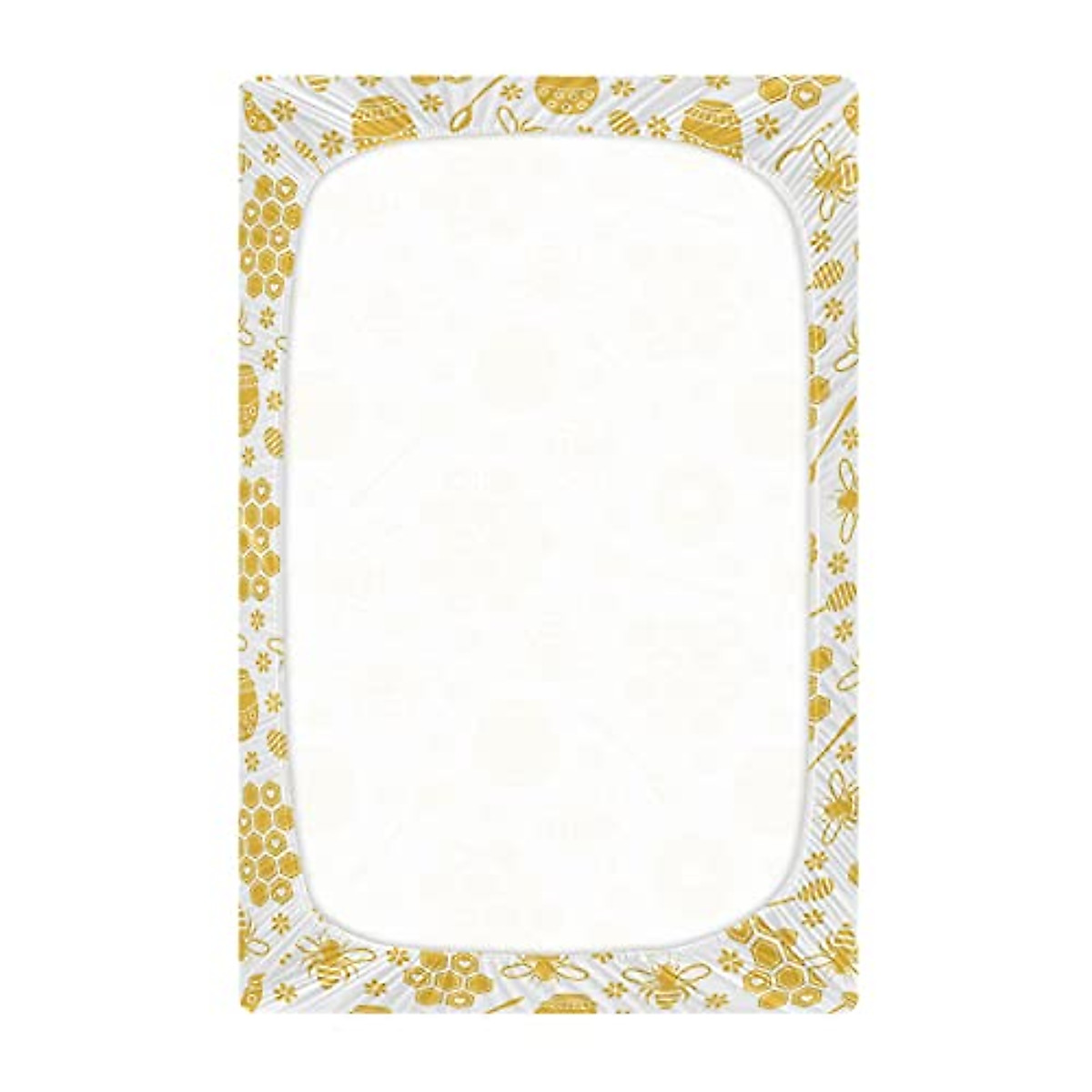 Yellow Bees Honey Baby Crib Sheets Soft Toddler Bed Sheets Breathable Mattress Cover Crib Mattress Sheet for Baby Gifts Girls Stroller Bed Mattress, 52 * 28 * 9in