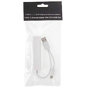 Jiali USB-C Hub Converter USB-C/Type-C 3.1 to 3 Ports USB HUB + Ethernert Adapter, for Galaxy S8 & S8 + / LG G6 / Huawei P10 & P10 Plus/Xiaomi Mi6 & Max 2 and Other Smartphones