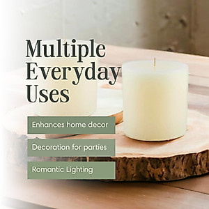 Mister Candle Non Scented Pillar Candle, Unscented 4 x 4 Inch Candles (Set of 2) Hand Poured Ivory Unscented Candles for Home Decor, Premium Wax, Smokeless & Dripless, 80 Hour Burn Time