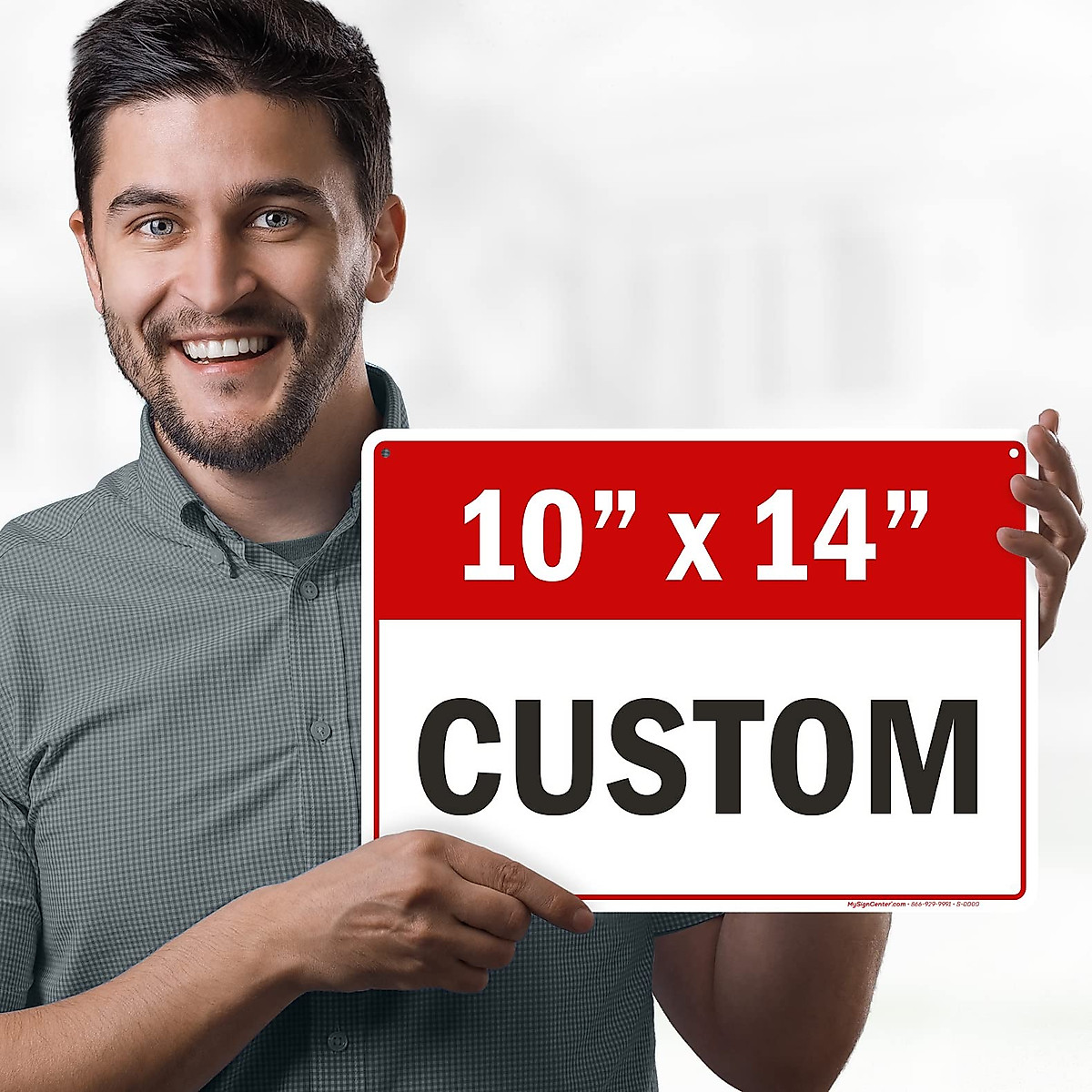 Custom Sign, Custom Sign for Business, Indoor/Outdoor use. 10x14 Inches, Rust Free .040 Aluminum, Fade Resistant, Made in USA by My Sign Center (Header)