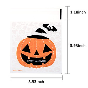 Whaline 400Pcs Halloween Candy Bag, Self Adhesive Clear Cookie Treat Bags, Cellophane Plastic Gift Bags for Halloween Party Supplies, Homemade Craft, Snack Gift Packing (8 Styles)