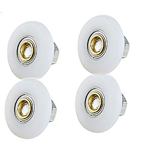 Bioristar Shower Door Rollers Replacement 3/4 Bathroom Pan Glass Sliding Door Pulleys Sliding Door Rollers Replacement Shower Door Hardware Installation Kit 4PCS 19mm