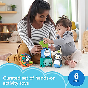 Fisher-Price Hello Hands Play Kit, Curated Gift Set of Activity Toys for Infants Ages 6 Months and Up