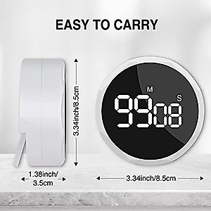 Timers,Timer for Kids,Digital Kitchen Timer with LED Touch Screen, Egg Timer with USB Charging,Magnetic Countdown Timer is Suitable for Classroom Study, Exercise, Oven, Cooking,Teaching