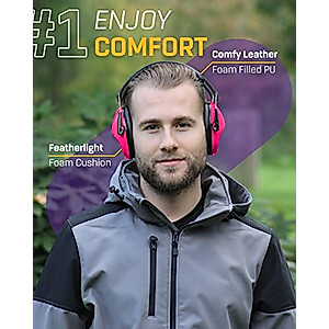 Vanderfields Hearing Protection Headphones 20dB Noise Reduction, Noise Cancelling Ear Muffs for Adults-Passive Ear Protection for Shooting Range, Fireworks, Construction, Lawn Mowing Safety Ear Muffs