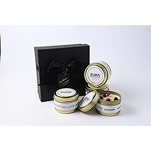 Luxury Scented Aromatherapy Candle with Essential Oil for Stress Relief, Smoke-Free Strong Fragrance Long Lasting Candles for Bath Home 100% Cotton Wick, Natural Soy Wax (4Pcs Gift Set)