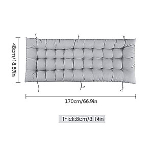 Moonase 67 Inch Patio Chaise Lounger Cushion, IndoorOutdoor Rocking Chair Sofa Cushion with Ties and Top Cover,Non-Slip Sun Lounger Rocking Chair Swing Bench Cushion,Red Wine