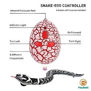 FauKait Remote Control Snake Toy RC&Robot Electric Snake Toy Fast Moving of Fake Rattlesnake Christmas Halloween Toys Party Favor Gifts Joke Prank for Kids Boys(Black)