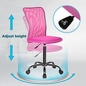 BestMassage Office Chair Desk Chair Mesh Computer Chair with Lumbar Support Armless Swivel Rolling Executive Chair for Back Pain,Pink 4 Pack