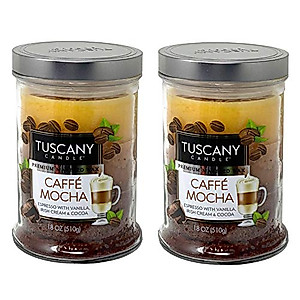 Tuscany Candle 18oz Scented Candle, Caffe Mocha 2-Pack