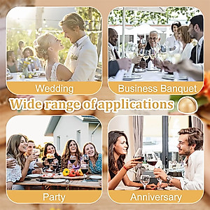 OLYCRAFT 20Pcs Round Table Number Stands Golden Wood Memo Photo Stand 1.5mm Slot Name Card Holders 1.9x1.2 inch Place Card Holders Table Number Holders for Weddings Anniversary Party