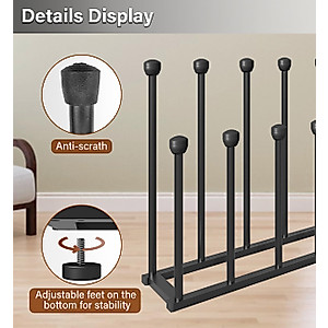 Tigerden 22.5 Inches Free Standing Shoe Racks, Tall Black Metal Boot Rack Organizer for 6 Pairs, Knee-High Boot Storage Shelf for Closet, Bedroom, Entryway, Hallway, Black