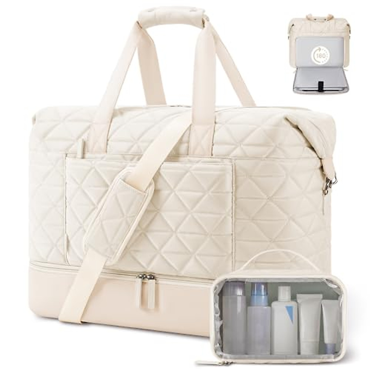 ETRONIK 30L Women's Travel Duffle Bag with 17-inch Laptop Compartment, Shoe Pocket & Toiletry Bag