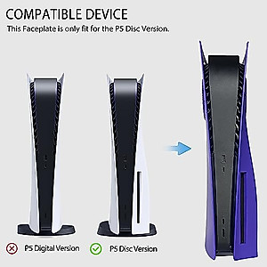 Faceplate for PS5 with Cooling Vents and Dust Filter DOBEWINGDELOU Face Plate Console Cover Replacement Side Plate Shell for PS5 Disc Edition Dustproof Accessories ABS Case Purple