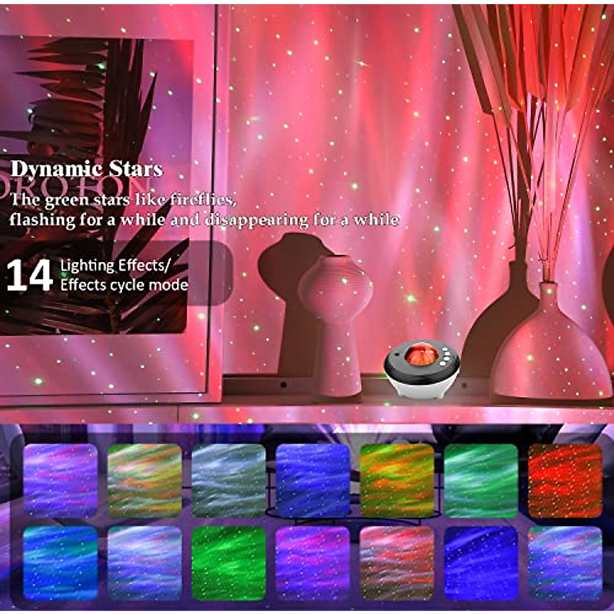 Star Projector,Galaxy Night Light Projector for Bedroom,Aurora Projector Compatible with Alexa & Smart APP,White Noise & Music Speaker,Night Light Projector for Kids Adults Home Party Ceiling Decor