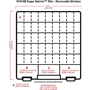 ArtBin 9101AB Super Satchel Slim with Removable Dividers, Art & Craft Organizer, [1] Plastic Storage Case, Clear