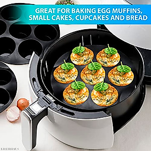 Air Fryer Silicone Cupcake Pan - 3.5-5.8l Air Fryer Egg Bites Mold Nonstick Muffin Pan Egg Cups Molds Silicone Muffin Pan For Air Fryer Accessories - 7 Mini Muffin Maker Cupcake Tray Baking Mold